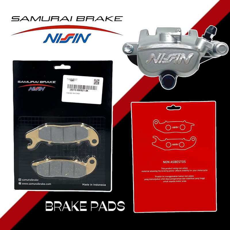 Jual Brake pad/kampas rem samurai nissin 2 piston kiri dan kanan ready | Shopee Indonesia