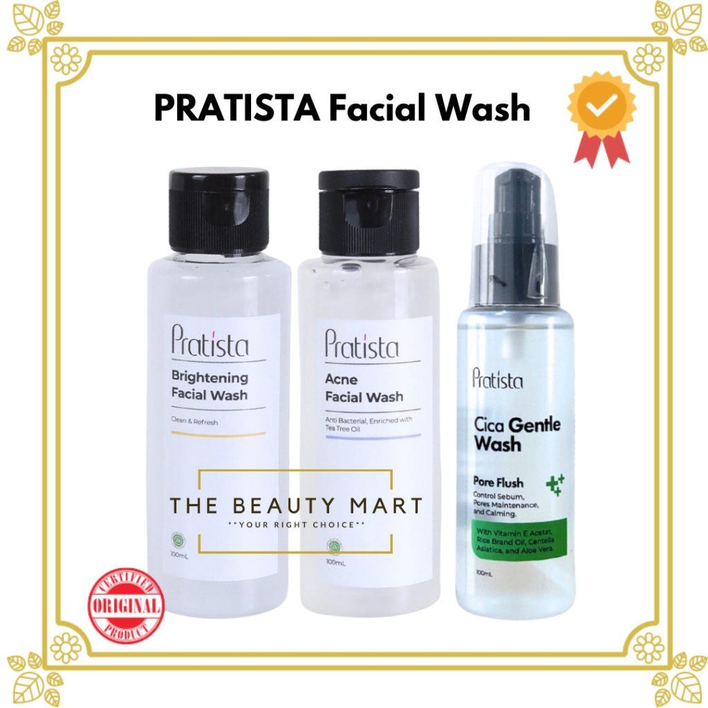 Jual PRATISTA Facial Wash 100ml | Brightening | Acne | Cica Gentle Wash ...