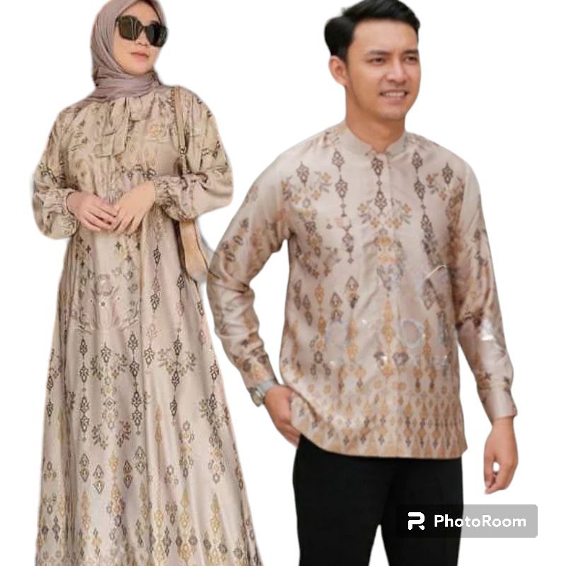Jual Baju couple pasangan kondangan gamis wanita silk gamis couple ...