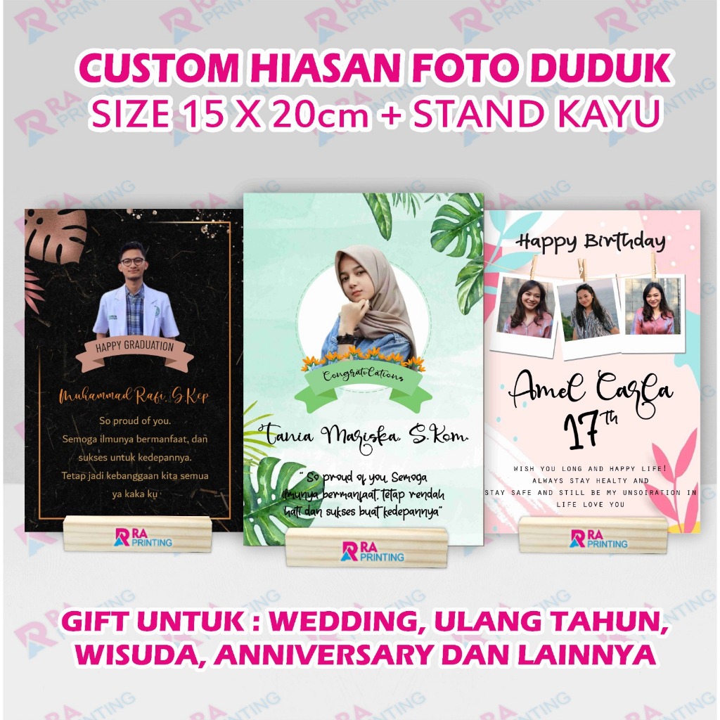 Jual Hiasan Foto Duduk Vertical + Stand, Cocok Untuk Kado Wisuda, Ulang ...