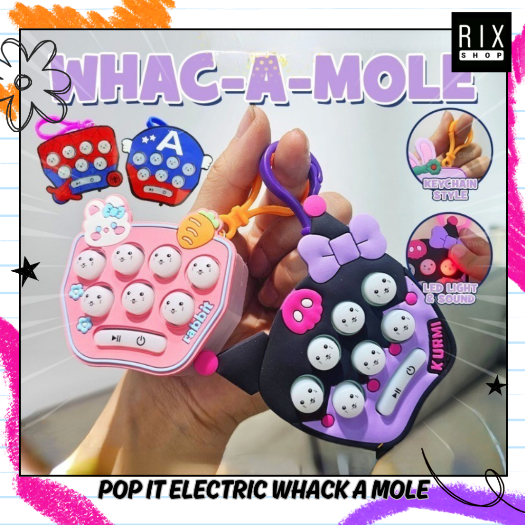 Jual RIX Pop It Elektrik Mini - Electric Pop Push Keychain - Whack A ...