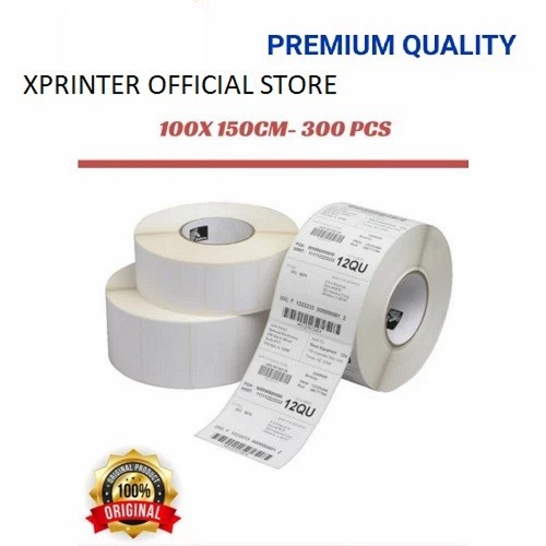 Jual LABEL BARCODE 100 x 150 LABEL STICKER THERMAL A6 ISI 300 PCS ...