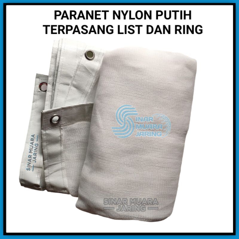 Jual Paranet Nylon Nilon Putih 65%-75% Terpasang List Terpal Dan Ring ... Jual Paranet Nylon Nilon Putih 65%-75% Terpasang List Terpal Dan Ring ...
