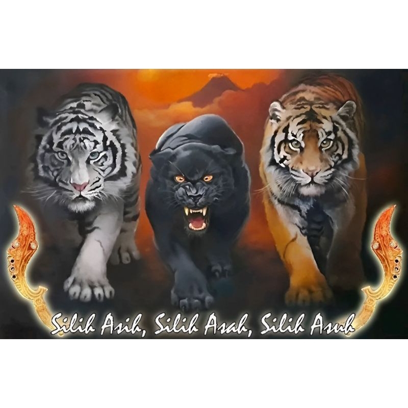Jual Poster Cetak Hiasan Dinding Jumbo Gambar Harimau Macan Putih Macan ...