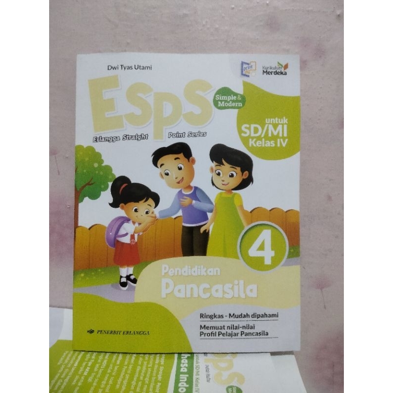 Jual buku esps ppkn/pendidikan Pancasila kelas 4/IV sd/mi Erlangga kurmer kurikulum merdeka ...