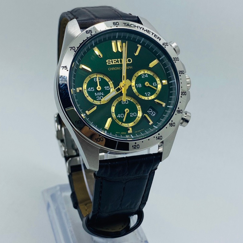 Jual Seiko Chronograph SBTR 8T63-00D0 Green Dial Mecha-Quartz | Shopee ...