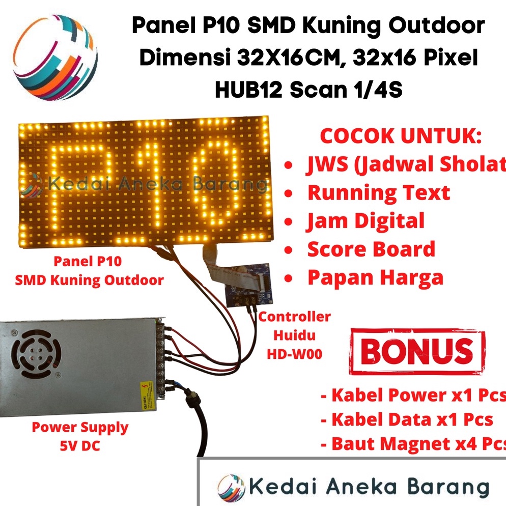 Jual KODE N49I Panel Module Modul LED P1 Running Text SMD Kuning Yellow ...