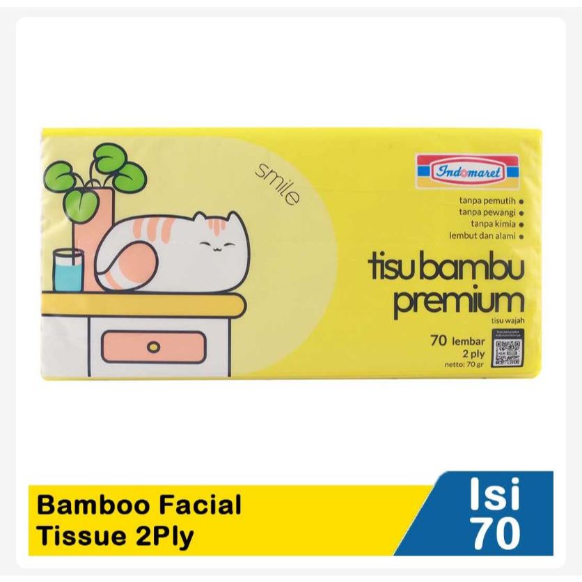 Jual Indomaret Bambu Tisu wajah bamboo facial tissue 2 Ply 70'S ...