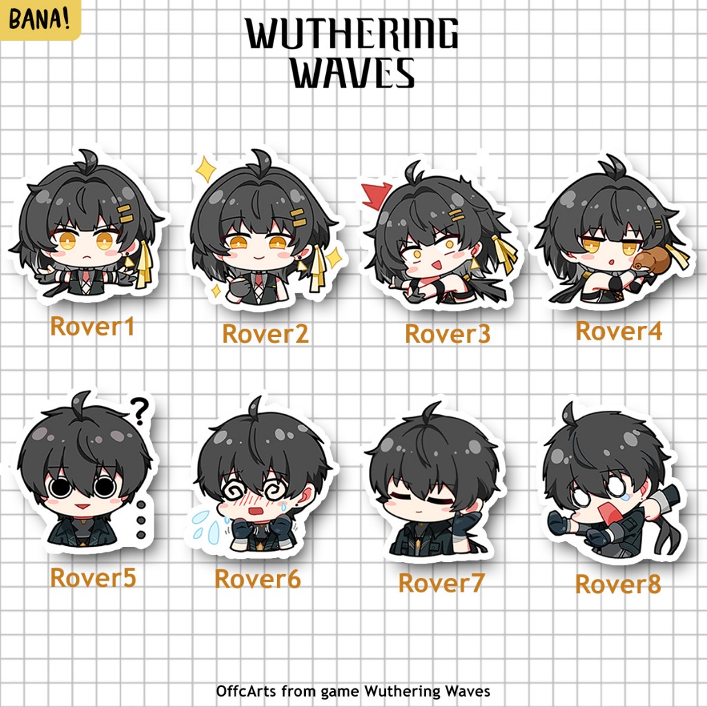 Jual Stiker Wuthering Waves Chibi Stiker Anime Waterproof | BANA ...
