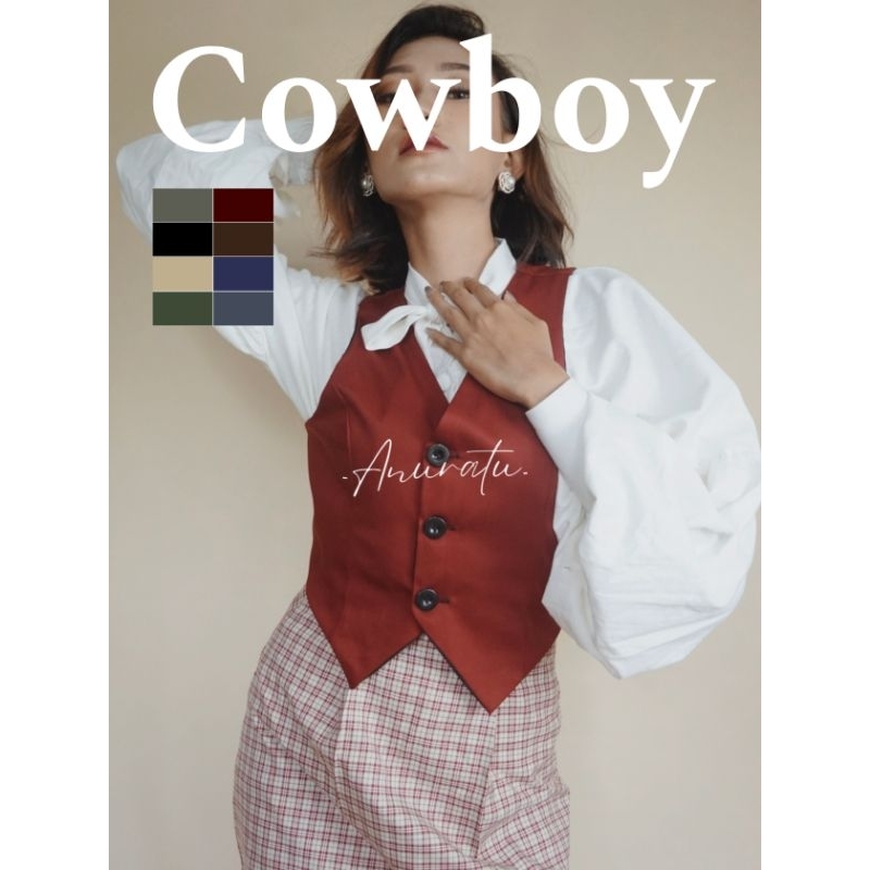 Jual COWBOY Vest Warna Lain Wanita Vintage Aesthetic Retro|Anuratu ...