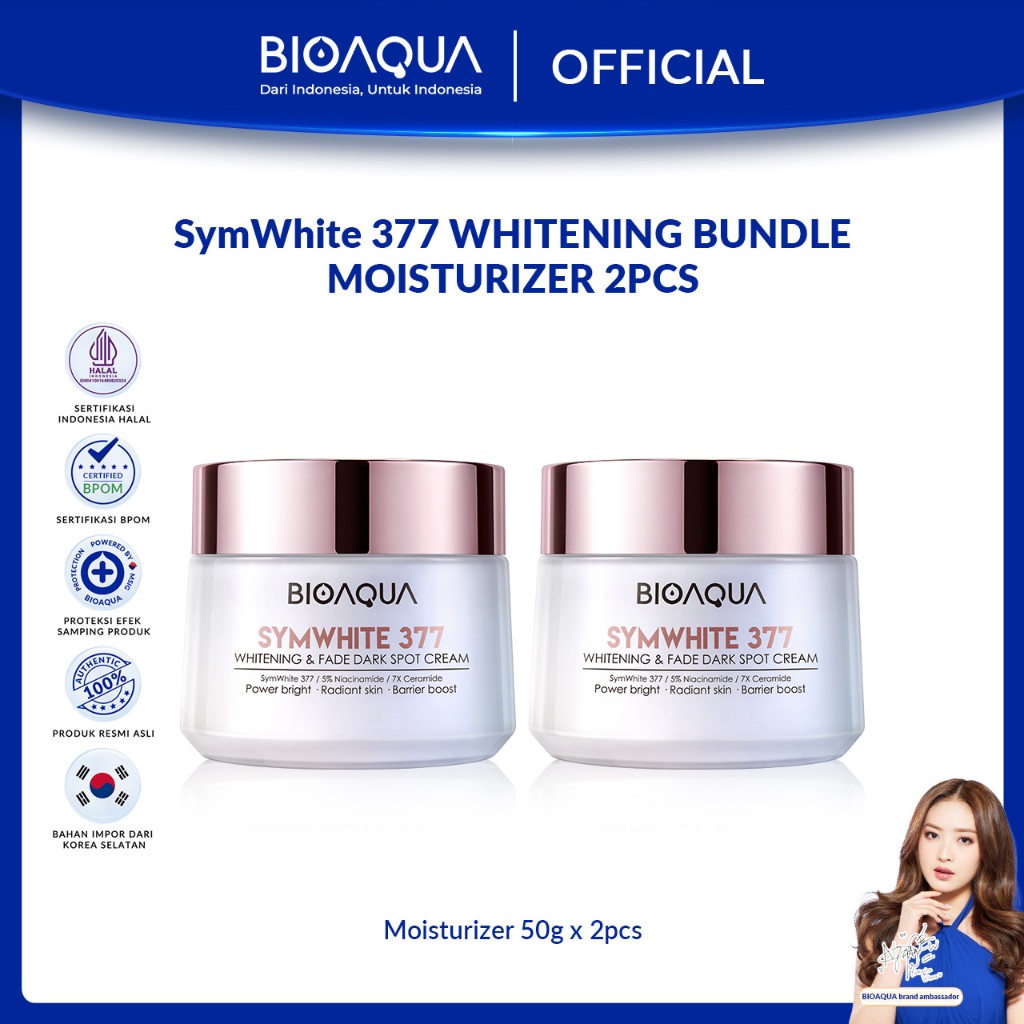 Jual BIOAQUA Moisturizer SymWhite 377 Cream Pemutih Wajah 50g Krim Penghilang Flek Hitam Di ...
