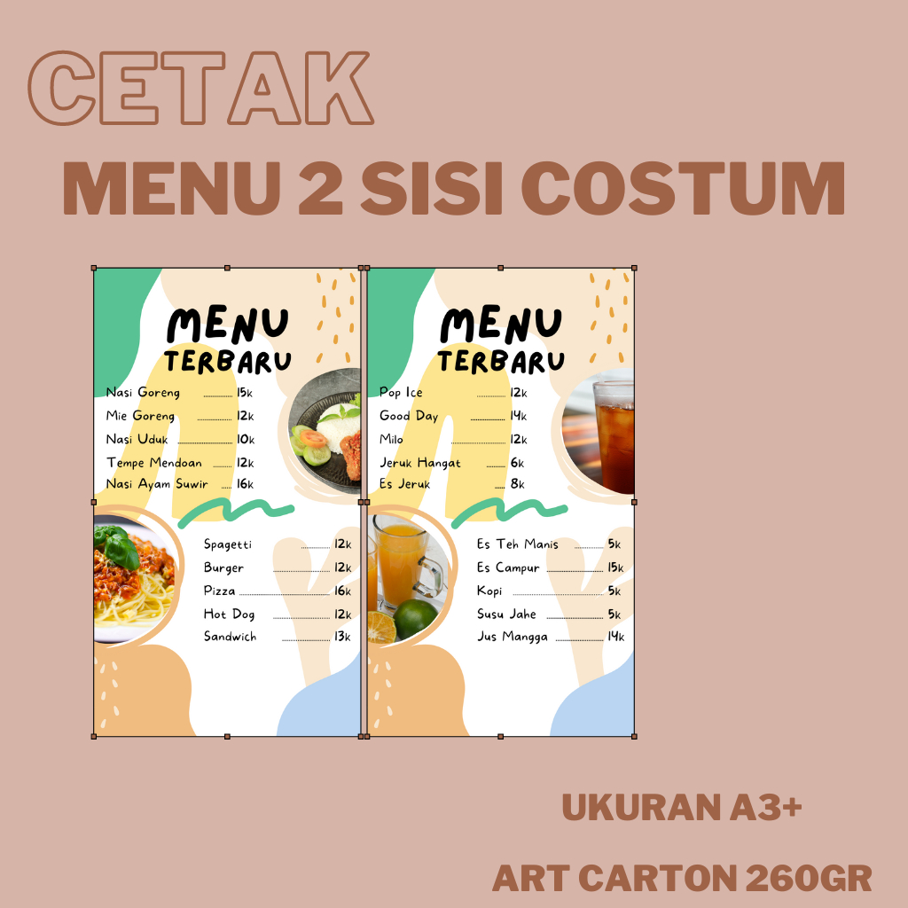 Jual Cetak Buku Menu Costum | Print Buku Menu 2 Sisi | Menu Makanan ...
