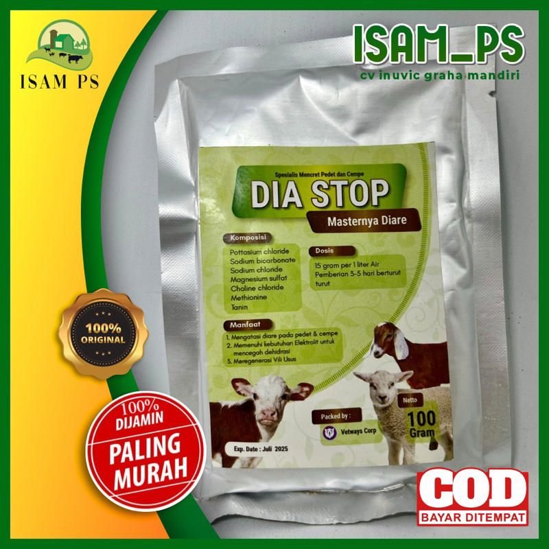 Jual DIA STOP 100gr ORIGINAL-obat diare mencret dehifrasi ternak ...
