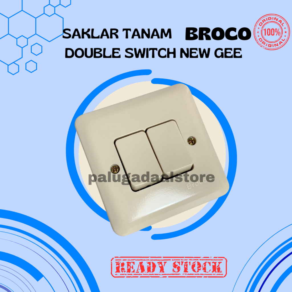 Jual Saklar Broco Tanam | Double Switch Saklar | Broco New Gee | Shopee ...