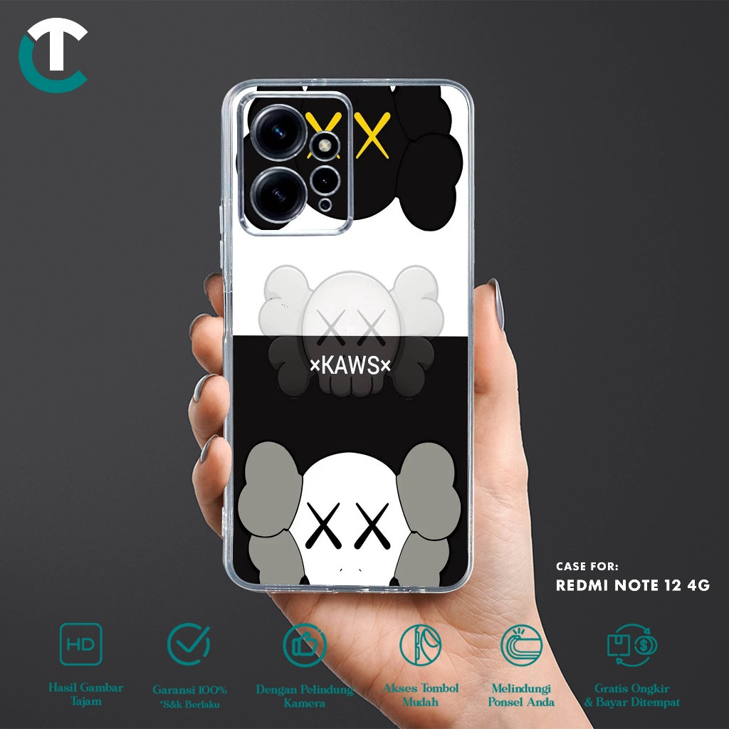 Jual Case Redmi Note 12 4G - Casing Redmi Note 12 4G Motif KAWS - Clear ...