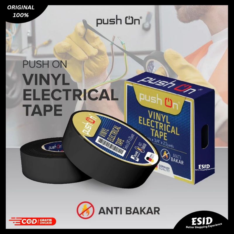 Jual PUSH ON ISOLASI KABEL LISTRIK HITAM Bahan PVC / Vinyl Electrical ...