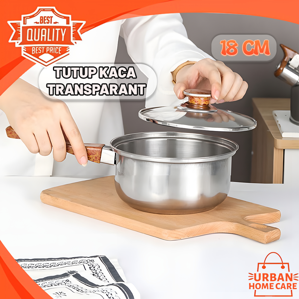 Jual URBAN Panci Susu Milk Pot Stainless 18cm Tutup Kaca/panci Susu ...