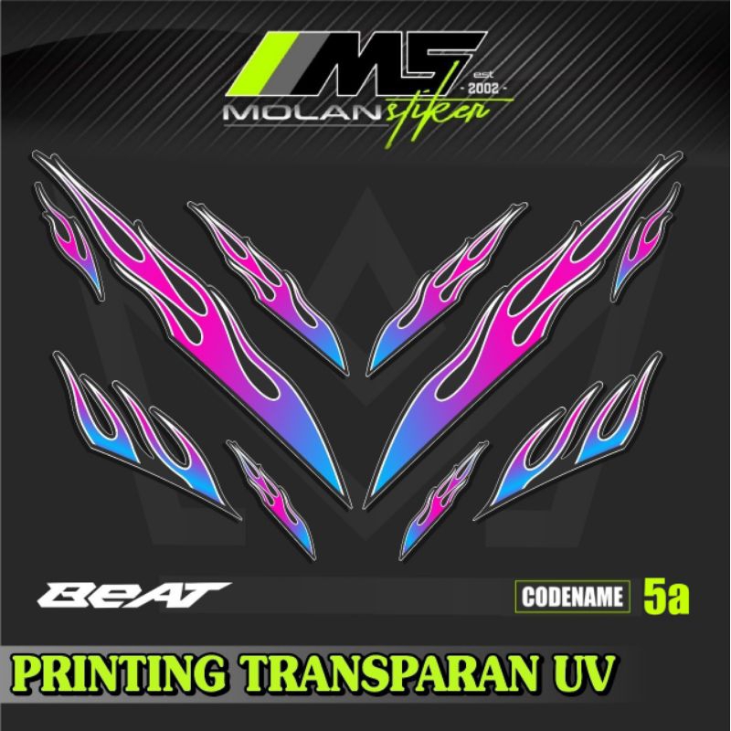Jual Decal Sticker Striping Variasi Transparan Uv Beat Fi Api 2013-2015 ...