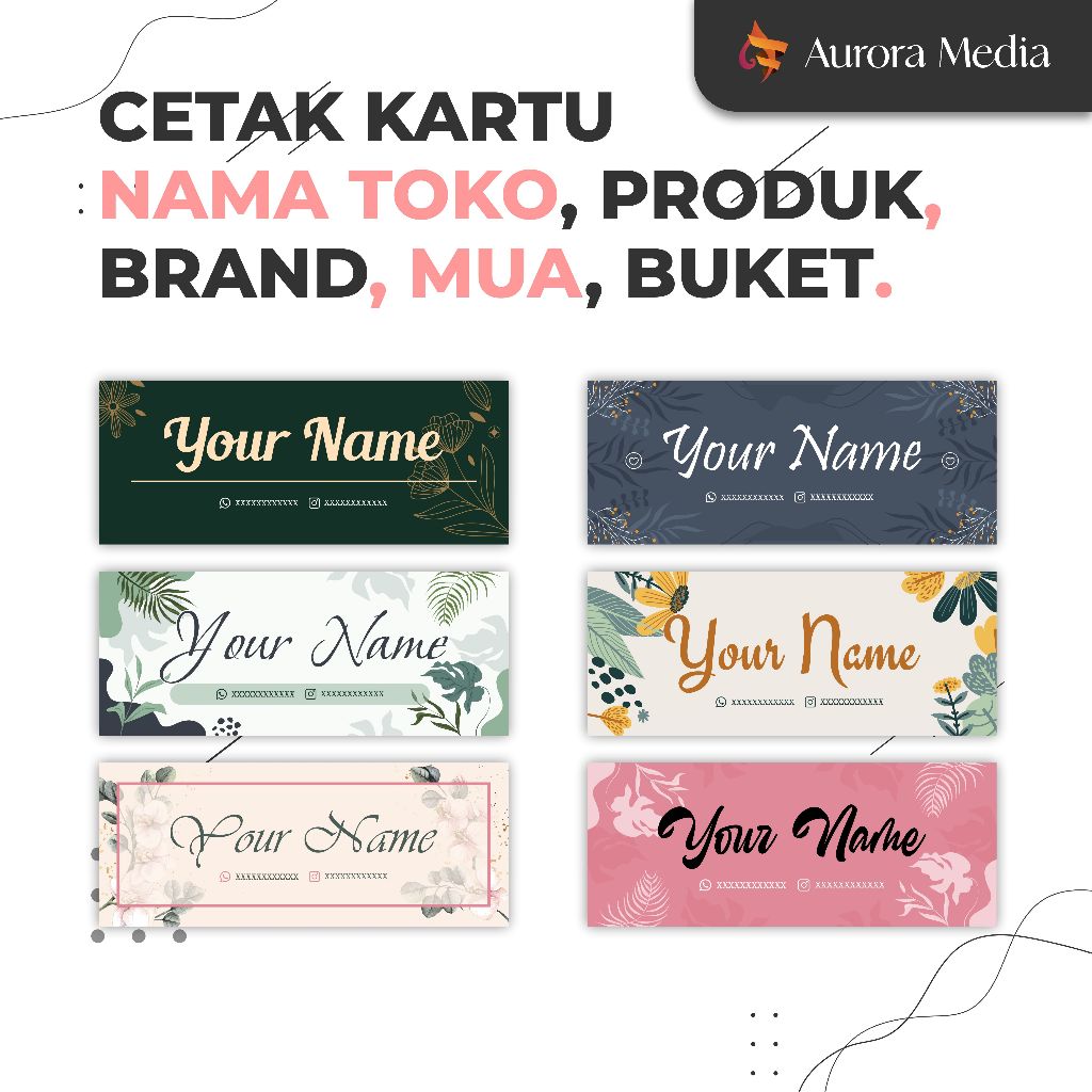 Jual Kartu Nama Toko, Kartu Buket, Kartu Produk, Kartu Brand, Kartu Mua, Kartu Bunga Bouqet ...