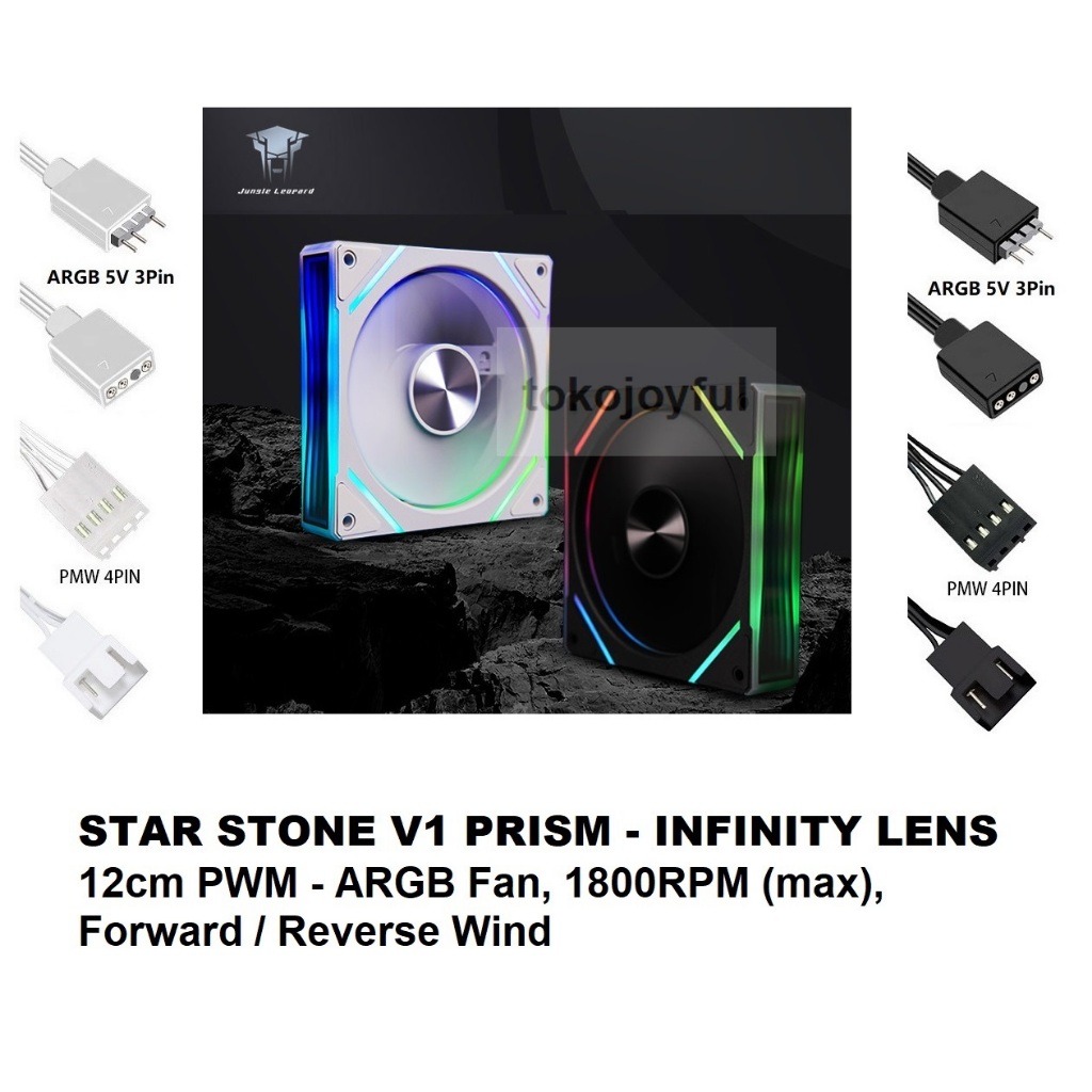 Jual Jungle Leopard Ausen Star Stone V1 Prism ARGB PWM Fan 12cm Reverse ...