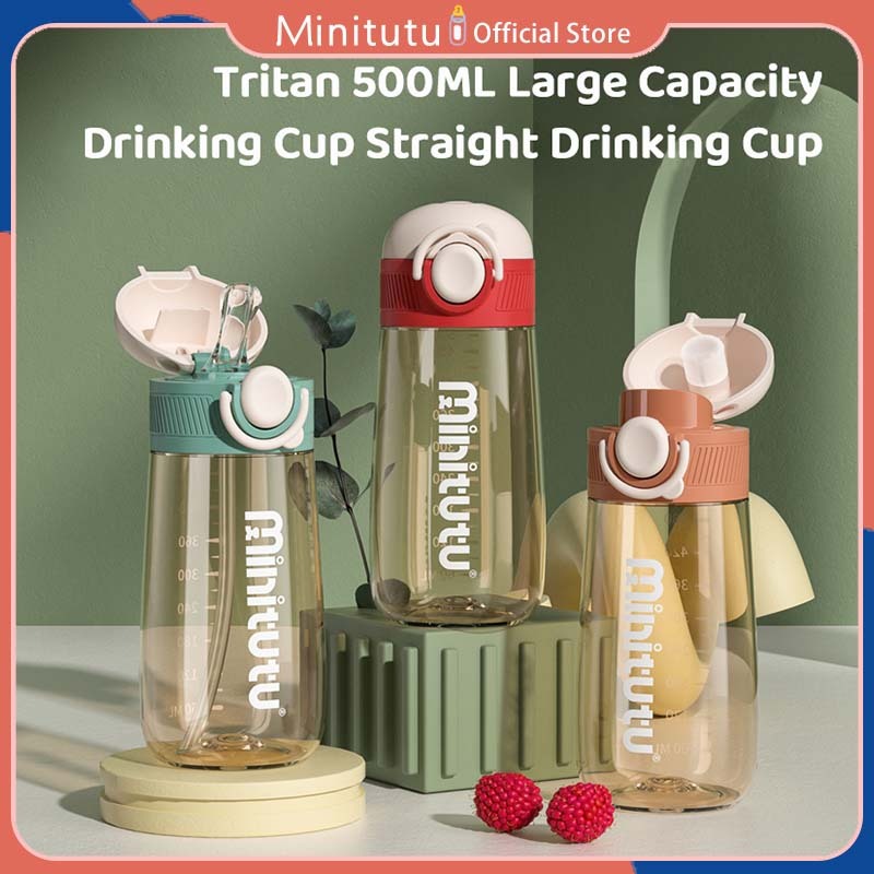 Jual Minitutu botol minum anal Cup Botol Bayi Dengan Sedotan Gelas Minum Bahan Tritan Leher ...