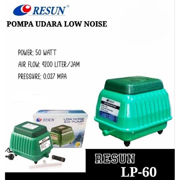 Jual resun LP 60 aerator blower air pump low noise pompa aerator ...