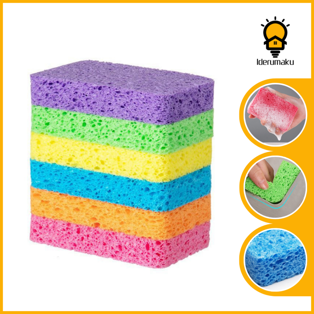 Jual Spons Cuci Piring Selulosa Colourful Universal Awet Sponge Busa ...