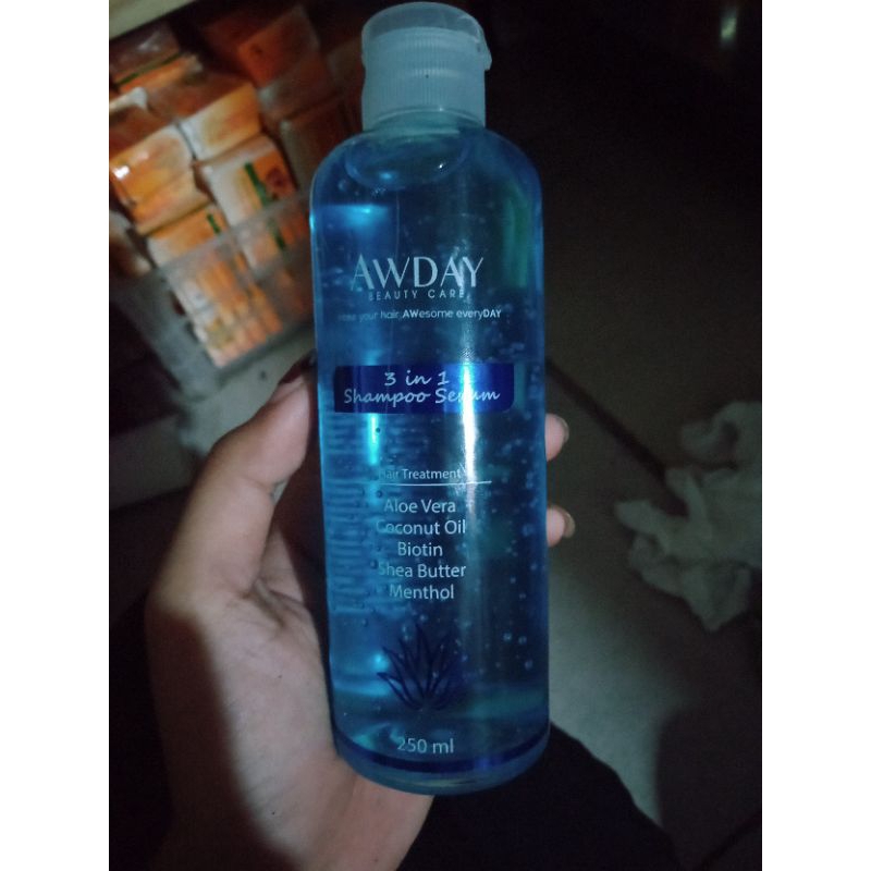 Jual Awday 3in1 Shampoo Serum hair treatment 250ml rijek kemasan ...