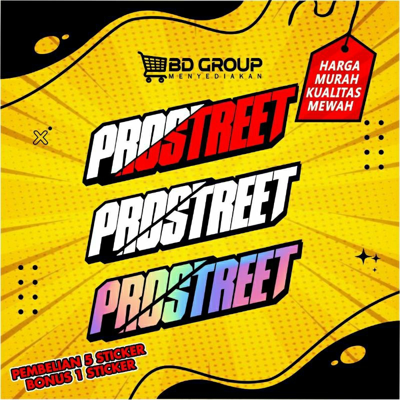 Jual CUTTING STICKER PROSTREET 3 WARNA , CUSTOM STIKER PROSTREET ...