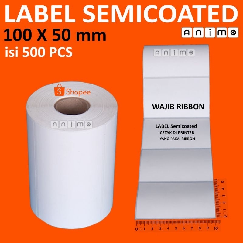 Jual LABEL SEMICOATED 100x50 - LABEL BARCODE 100 X 50 ISI 500 PCS ...