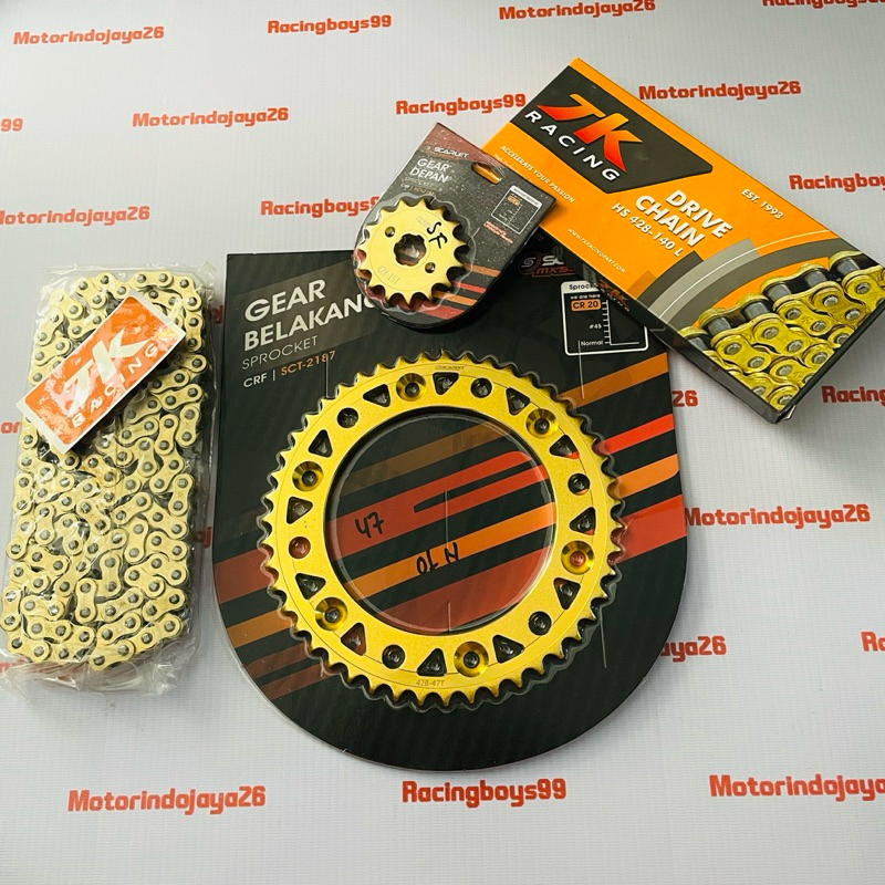 Jual GEAR SET CRF 150L SCARLET RANTAI TK RACING SUPERMOTO HARIAN ...