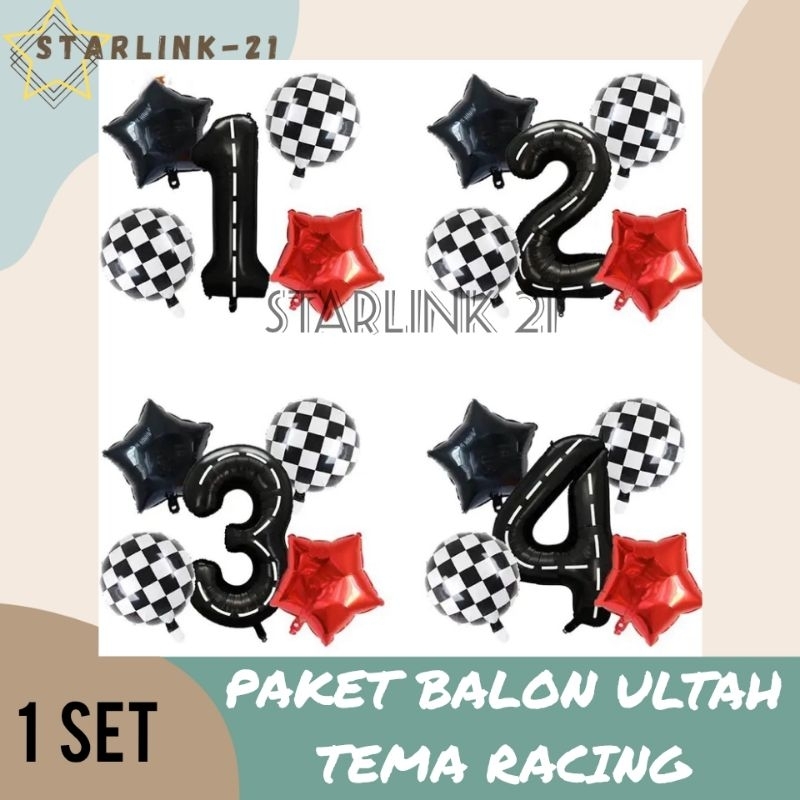 Jual PAKET BALON ANGKA TEMA RACING | Paket Dekor Ultah Anak Tema Balap ...
