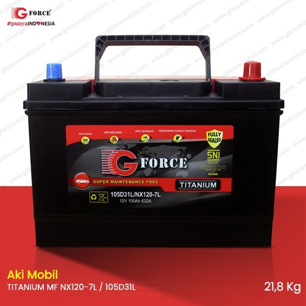 Jual G-Force Aki Mobil Titanium NX120-7L/105D31L | Shopee Indonesia