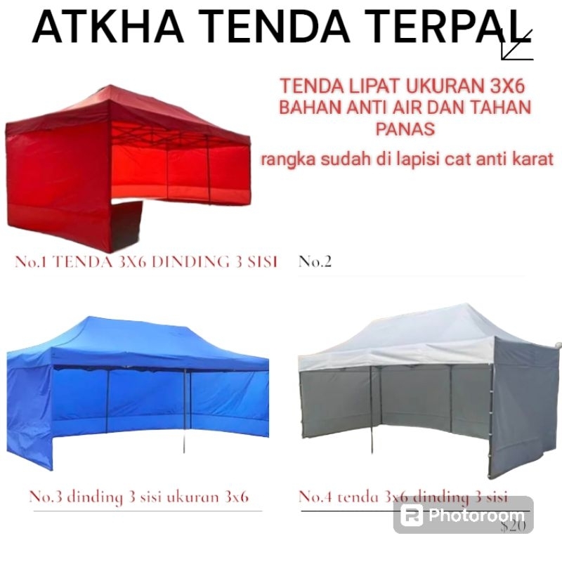Jual TENDA LIPAT UKURAN 3X6 PREMIUM TEBAL BESI 1 2 MM DINDING 3 SISI | Shopee Indonesia