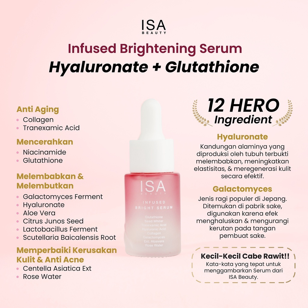 Jual ISA Beauty Infused Bright with Glutathione 15ml Pencerah Wajah ...