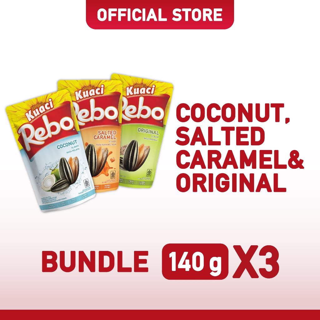 Jual Rebo Kuaci Bundling 3 PCS 140 Gram - Rasa Coconut, Caramel ...
