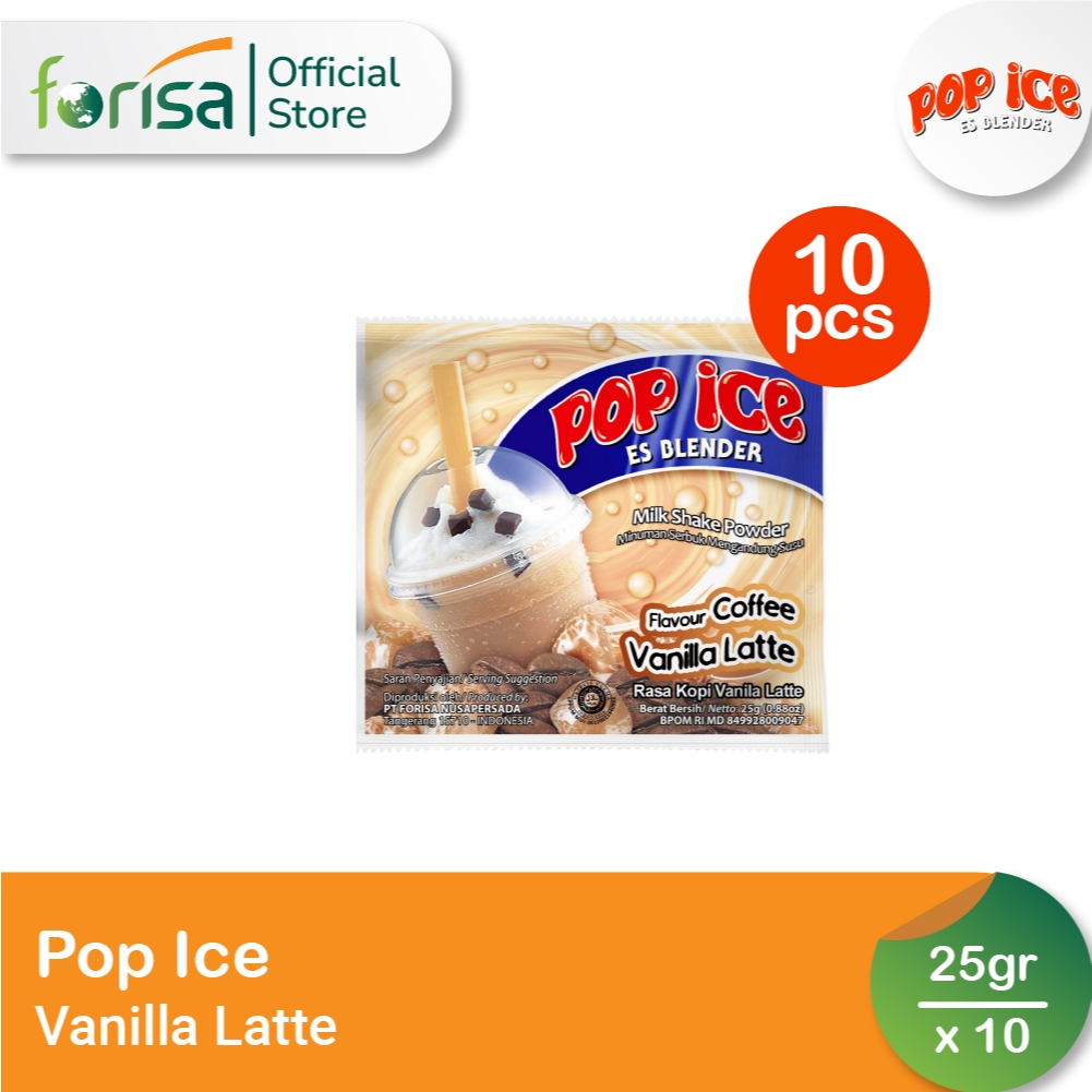 Jual Pop Ice Milk Shake Powder Vanilla Latte 25 gr 10 Pcs | Shopee ...