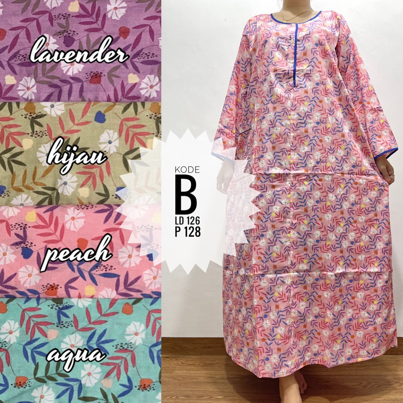 Jual Longdress SIZE L LD 120-126 Daster Lengan Panjang Katun Jepang ...
