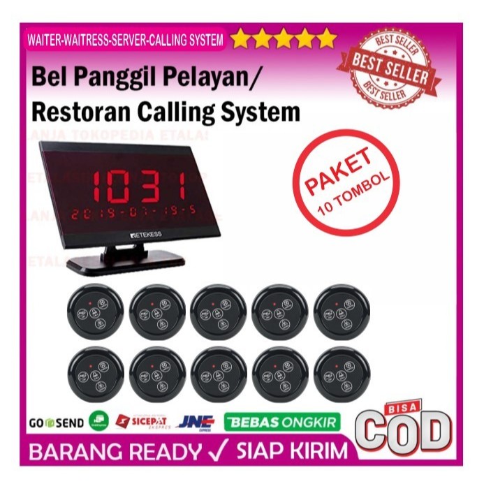 Jual Retekess TD105-TD010 Restaurant Pager Wireless Calling System ...