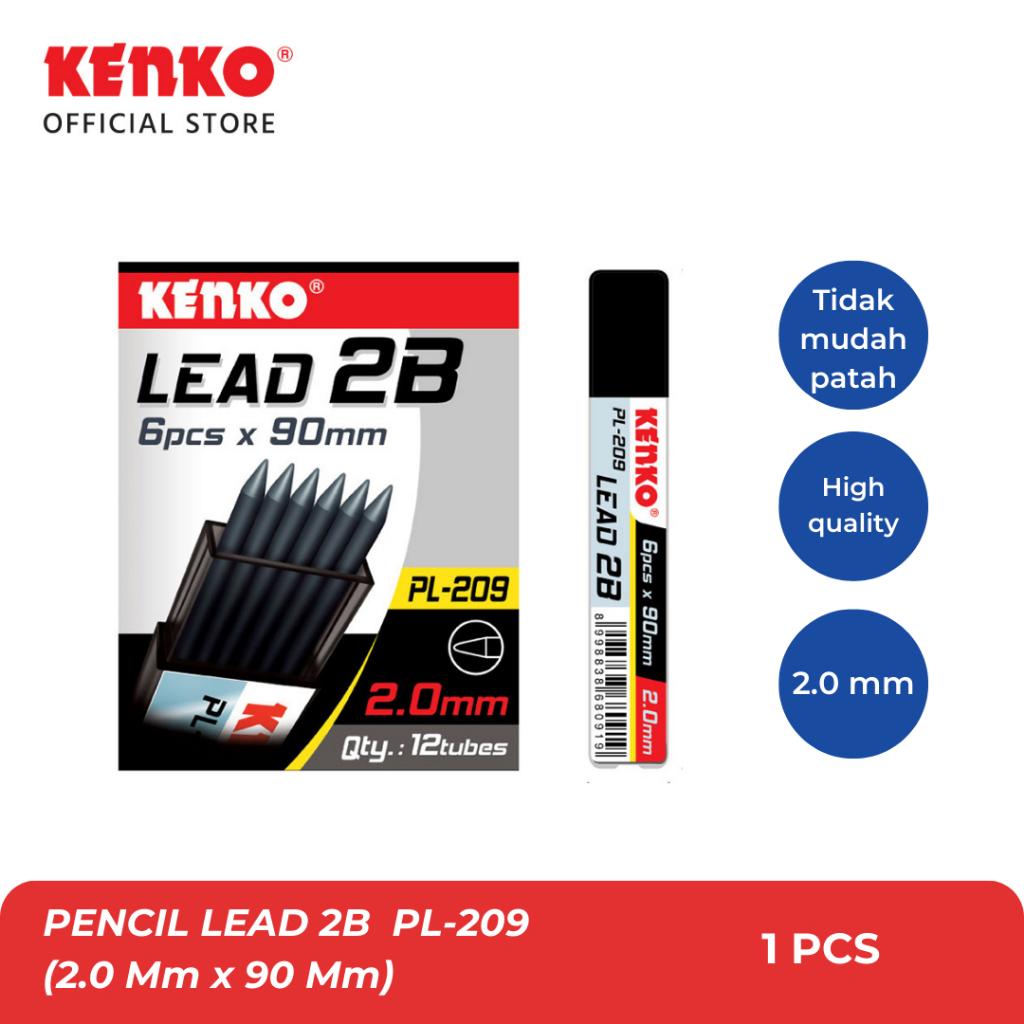 Jual KENKO PENCIL LEAD / Isi Pensil Mekanik 2B PL-209 (2.0 Mm x 90 Mm ...