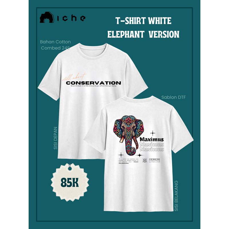 Jual Open Pre Order - T-Shirt Gajah White Version | Shopee Indonesia