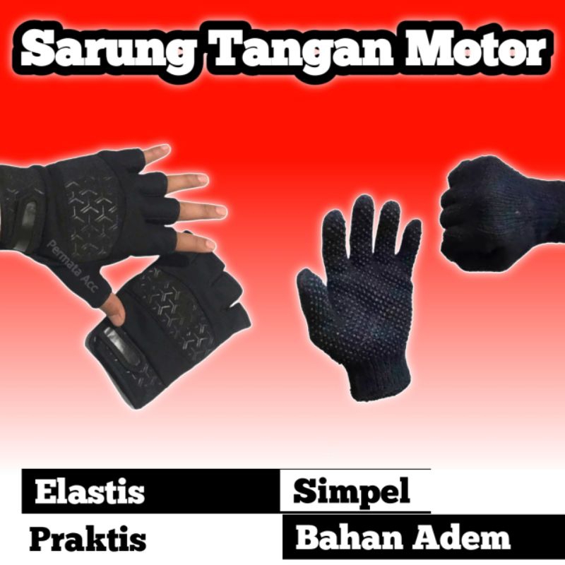 Jual Sarung Tangan Motor Anti Gosong Hitam dapat Sentuh HP Ponsel Ojol ...