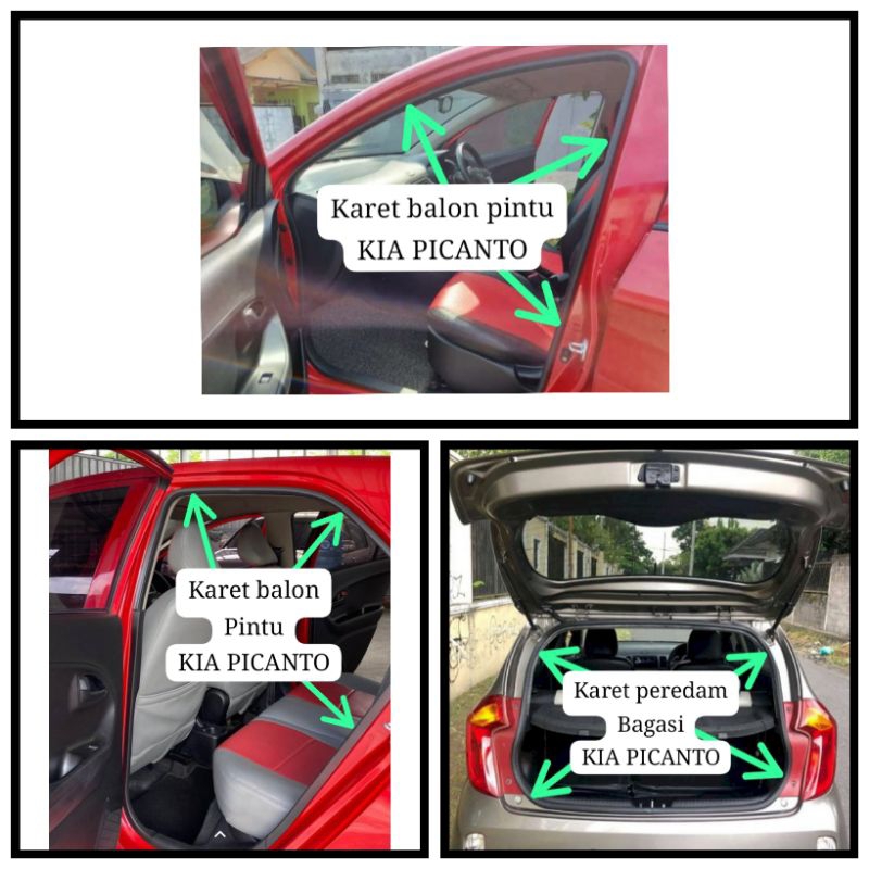 Jual Karet Full set 5 pintu balon dan bagasi KIA PICANTO | Shopee Indonesia