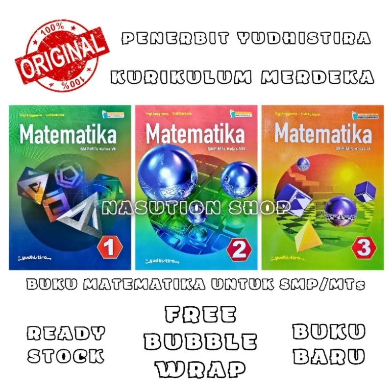 Jual Buku Matematika Kelas 1 2 3 / 7 8 9 SMP/MTs Yudhistira Kurikulum Merdeka ( KURMER ...