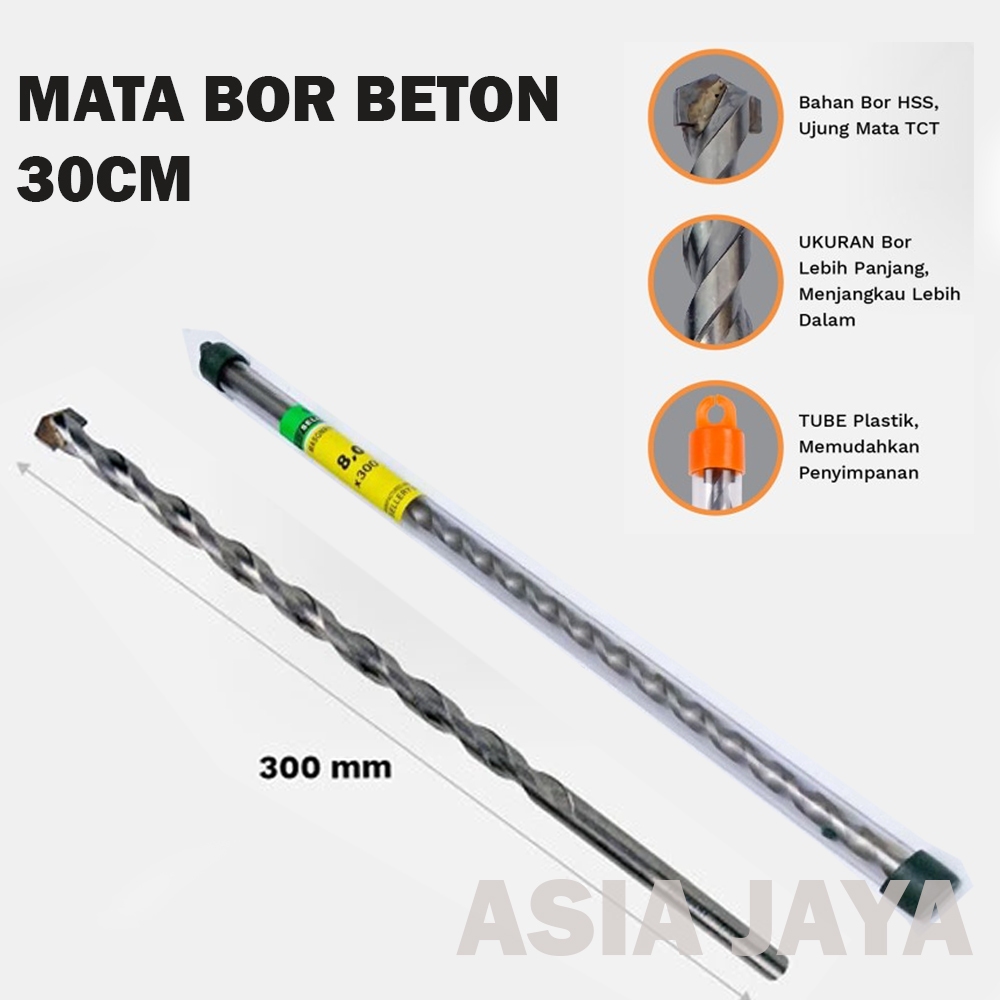 Jual Mata Bor Beton Panjang 30CM 300x10mm 300x12mm / Mata Bor Tembok ...