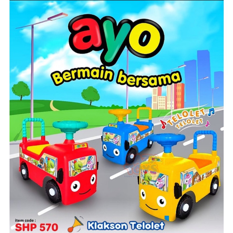 Jual Mobil Anak Bisa Dinaiki Bus Telolet Ayo Bus SHP 570 Mainan Mobil ...