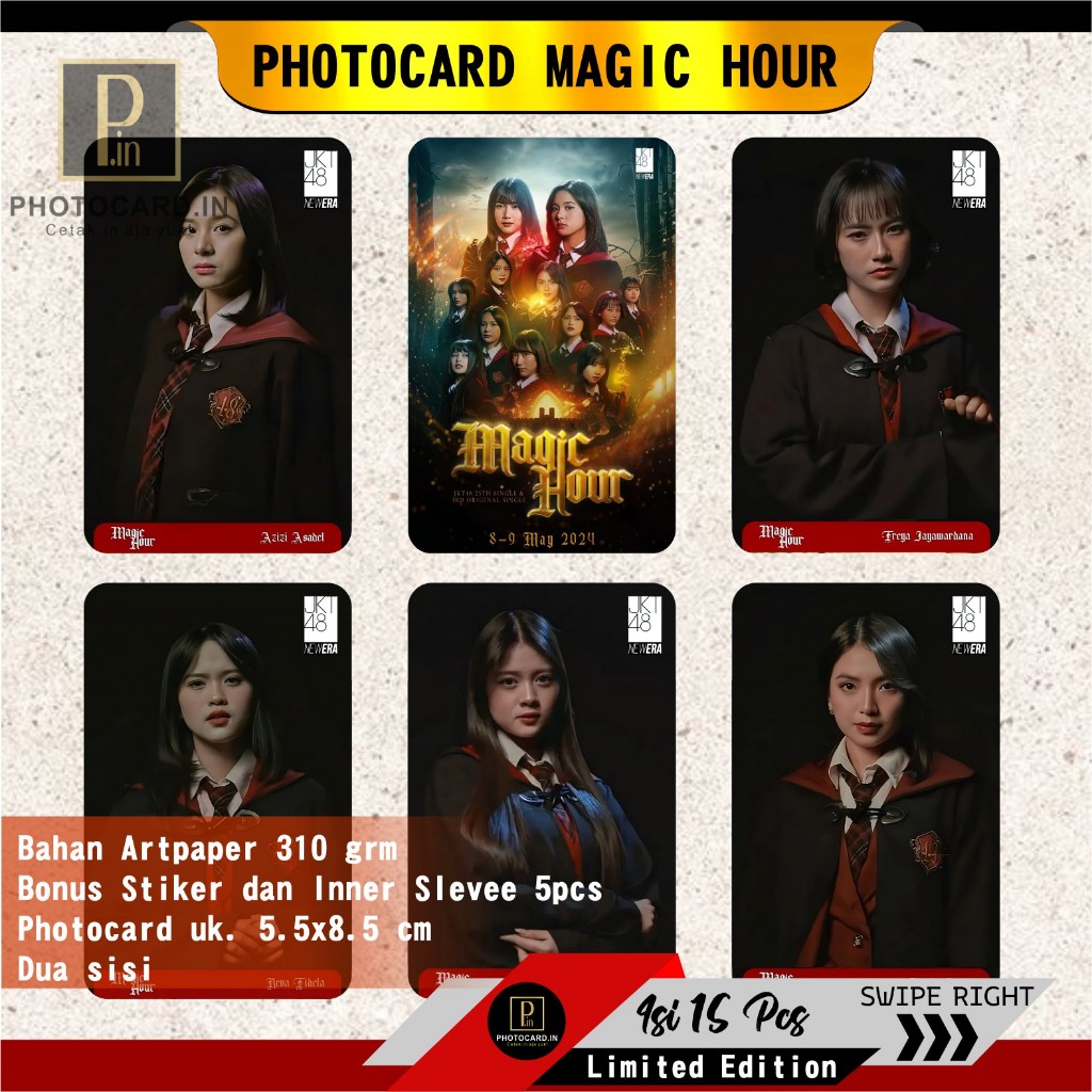 Jual Photocard JKT48 Magic Hour Premium duasisi isi 15 pcs (Free Stiker dan Inner Slevee 5pcs ...
