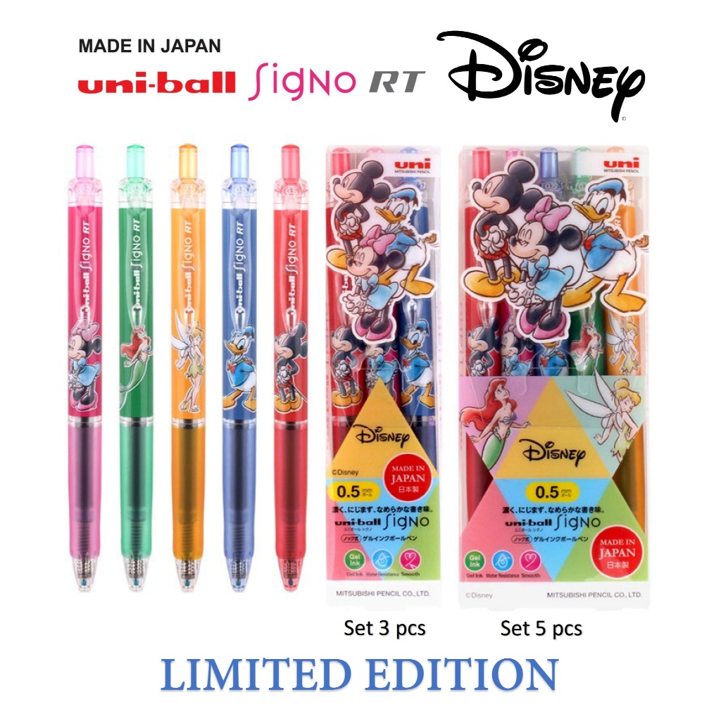 Jual New Uni ball Signo Disney Limited Edition Set Gel Pen 0.5mm Black ...