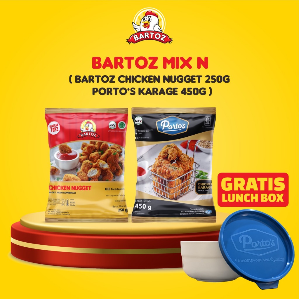Jual [Free Lunch Box] Nugget & Karage Bundle - Bartoz Chicken Nugget ...