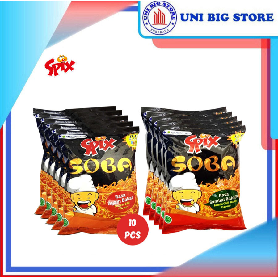 Jual Spix Mie Soba Ayam Bakar | Sambal Balado 21 gr x 10 sachet Snack ...